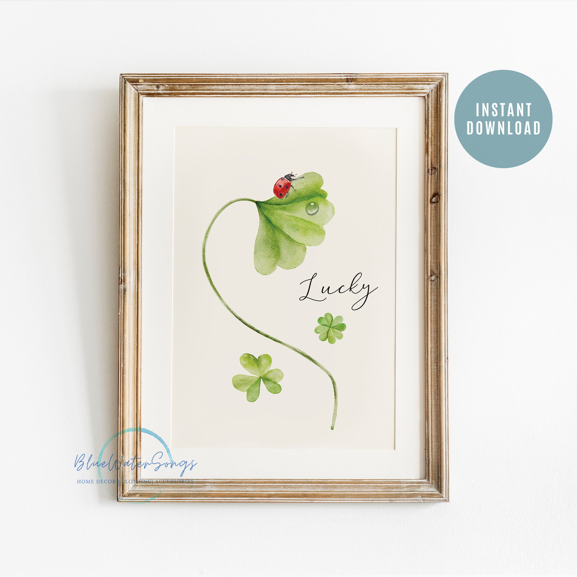 Shamrock Print St. Patrick's Day Print Watercolor Clover - Etsy