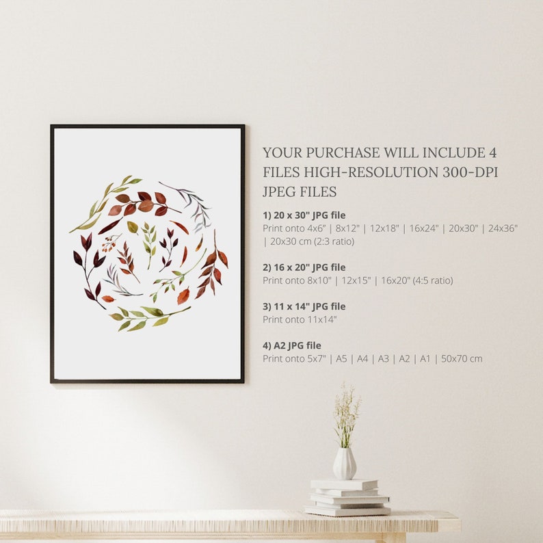 Watercolor Falling Leaves Fall Print Fall Printable Art - Etsy