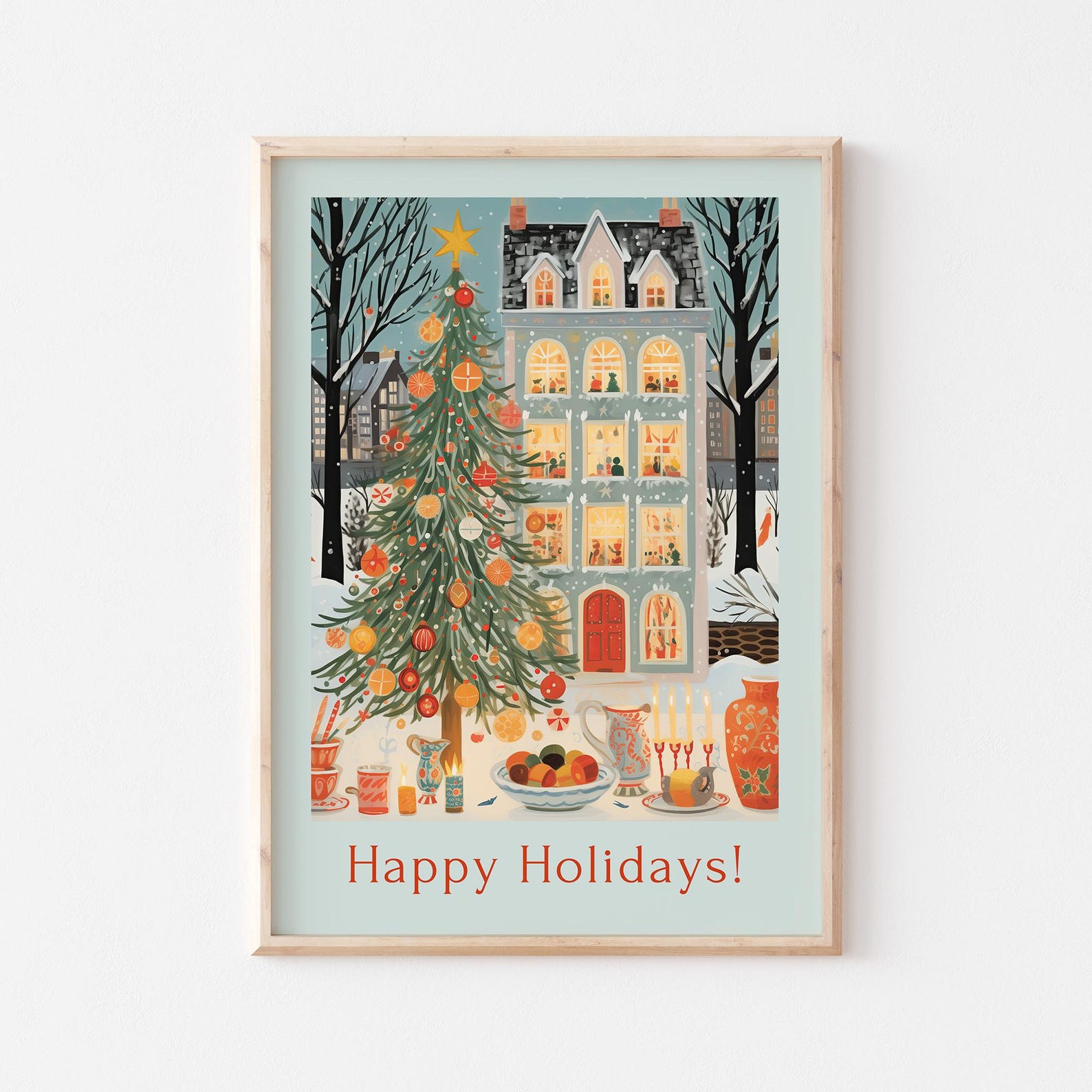 Christmas Watercolor Print Set: Winter Gallery Wall Art (digital ...