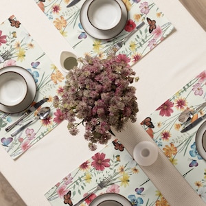 Watercolor Wildflowers Placemat Set, Spring Placemats, Spring Floral ...
