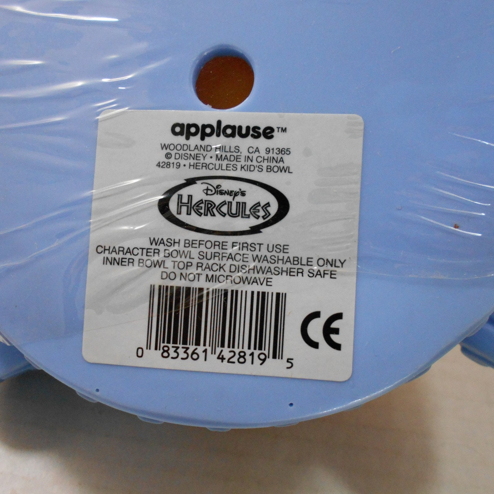 Disney Hercules Figure Kid's Bowl Plate Dish Applause 90s Vintage Brand ...