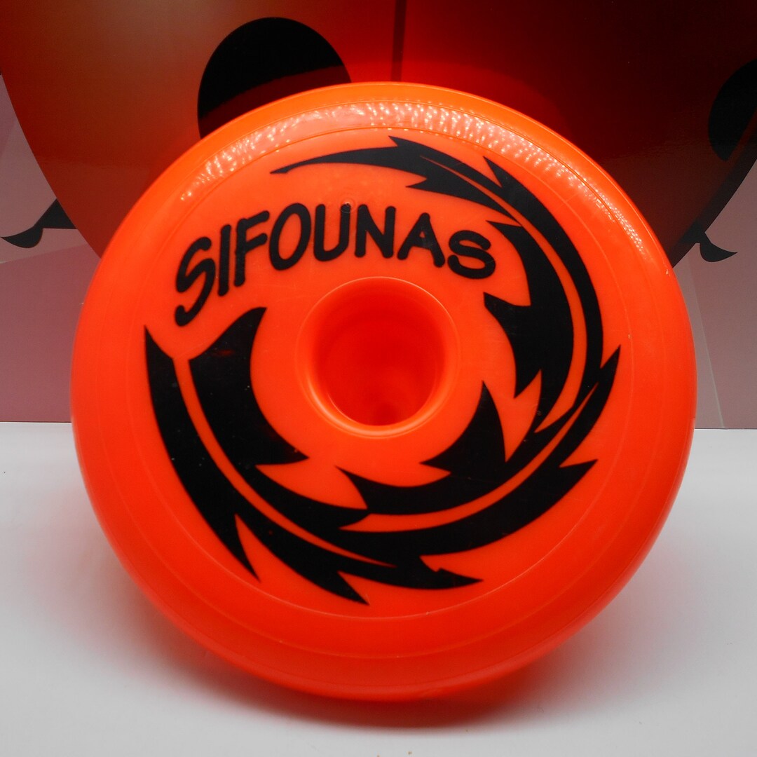 FRISBEE FLYING DISC Sifounas Tornado Greek 80s Unique Shape Cone Orange ...