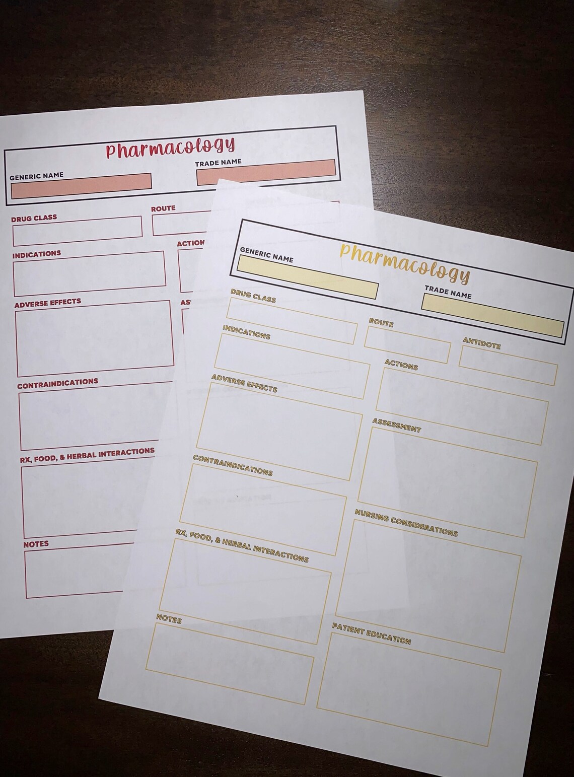 Printable Nursing Pharmacology Drug Card Template, Blank Med Card ...