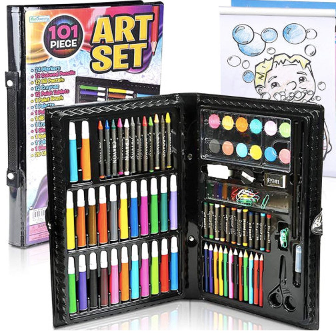 Beginner Artist Kit Includes 101 Pieces Watercolor, Crayons, Colored ...