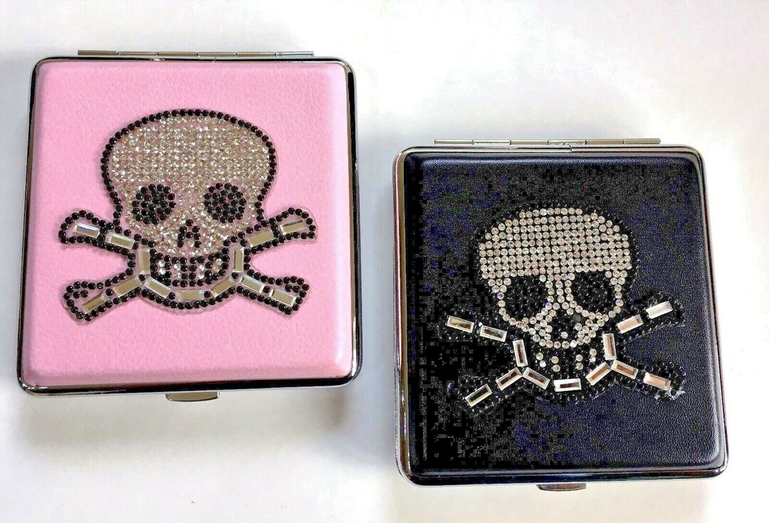 Skull Diamante King Size Cigarette Case Holds 20 Cigarettes 2 Colours ...