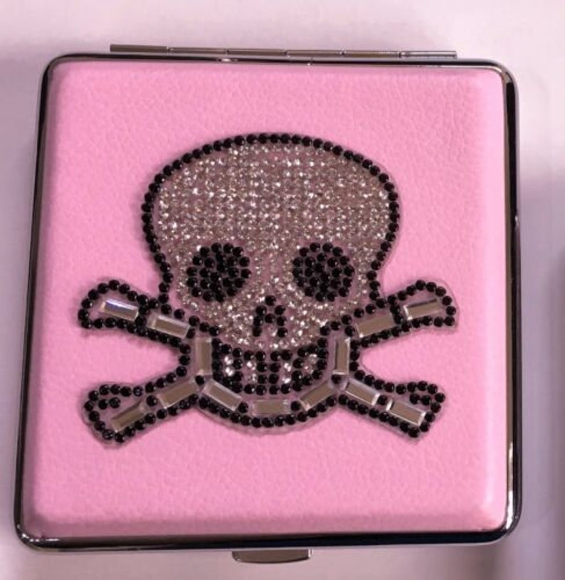 Skull Diamante King Size Cigarette Case Holds 20 Cigarettes 2 Colours ...