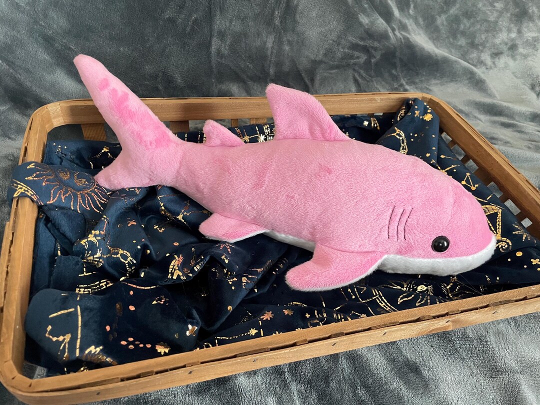 Pink and White Shark Plushie! Handmade Stuffed Animal - Etsy