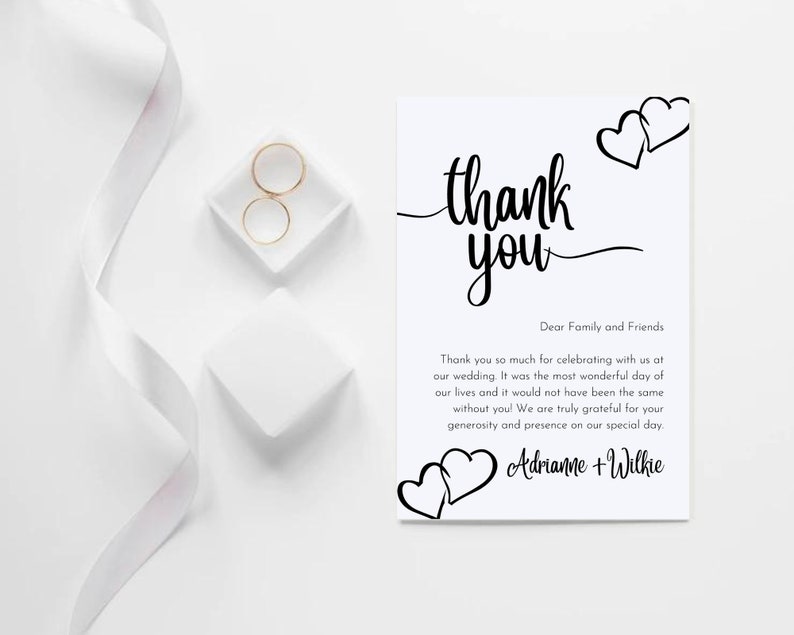 Editable Thank You Card Printable Cards Pdf Download - Etsy
