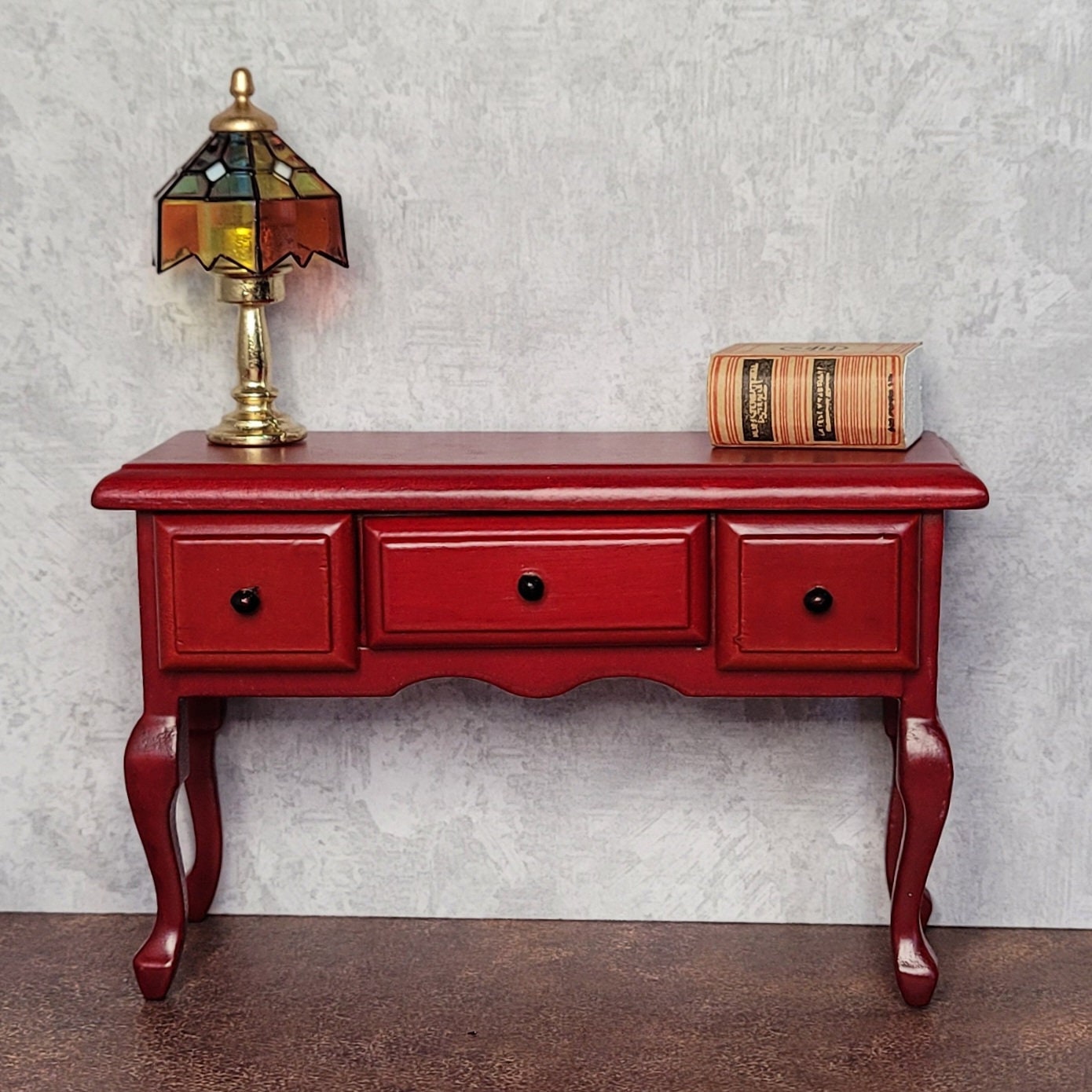 Miniature Console Table Dollhouse Desk Accessory 1:12 Scale Furniture ...