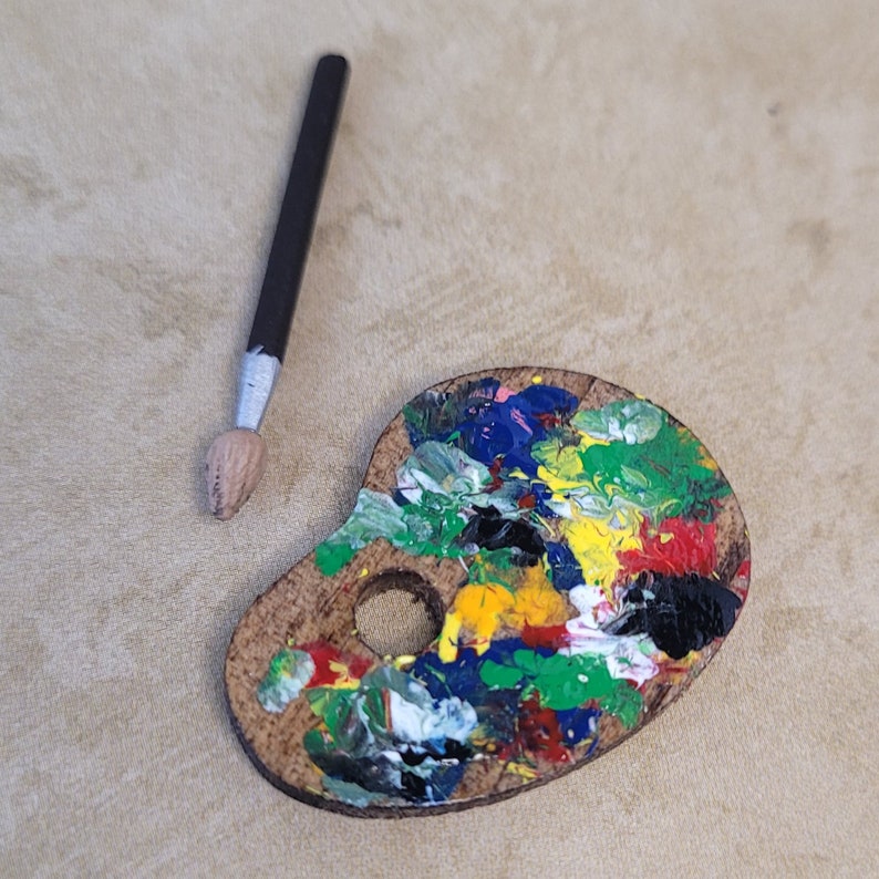 Hand Painted Miniature Art Set 1:12 Scale Dollhouse Artist Tool Case 1 ...