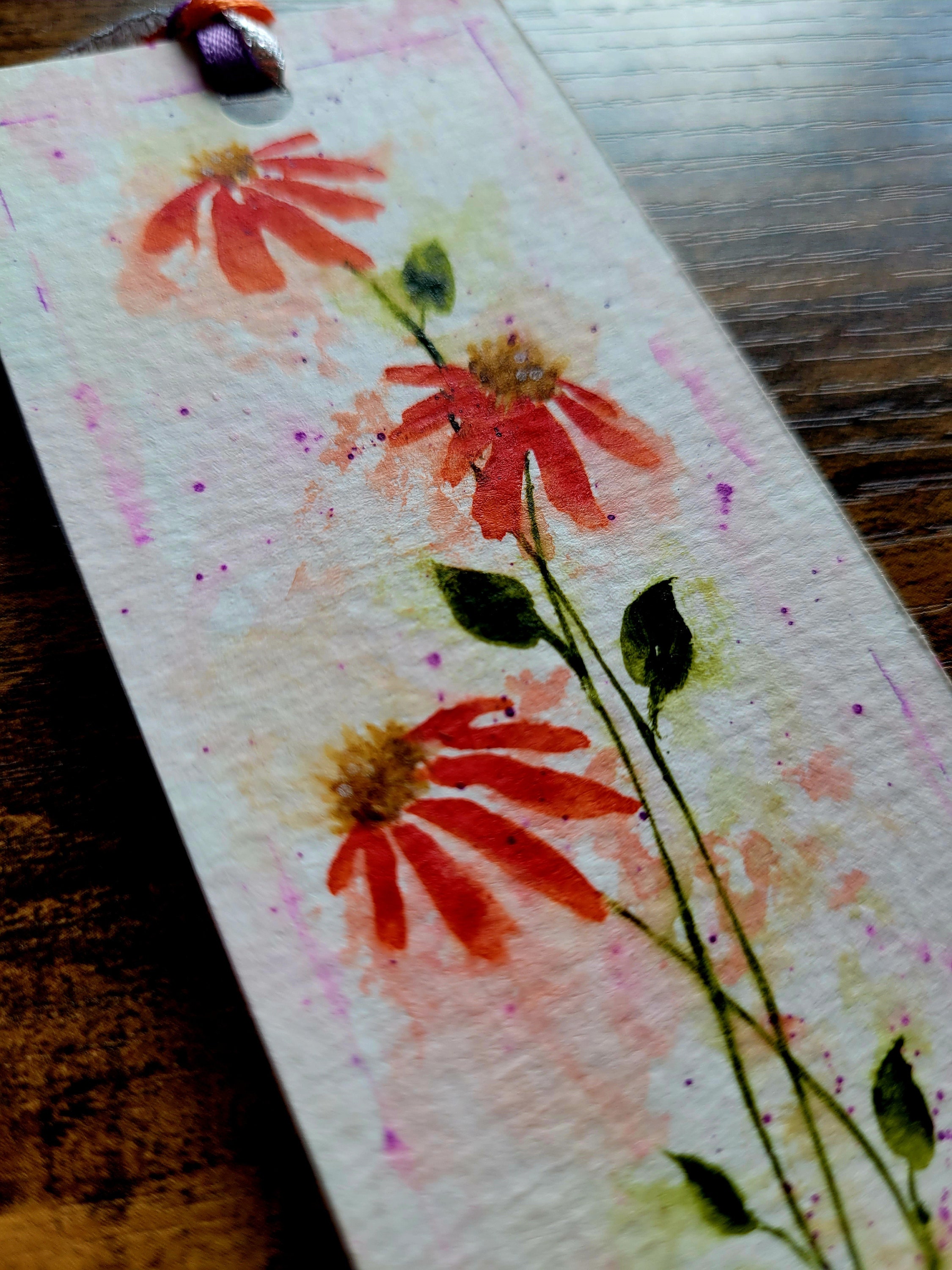 Cute Bookmark Original Watercolor Book Mark With Tassel Hand Painted ...