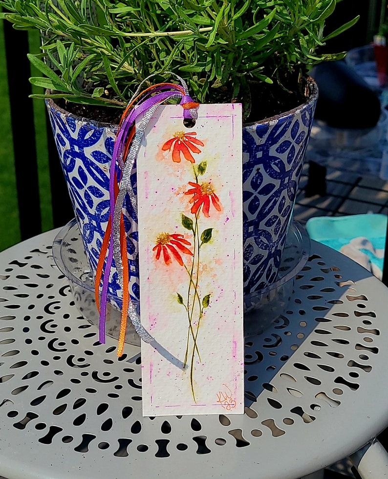 Cute Bookmark Original Watercolor Book Mark With Tassel Hand Painted ...
