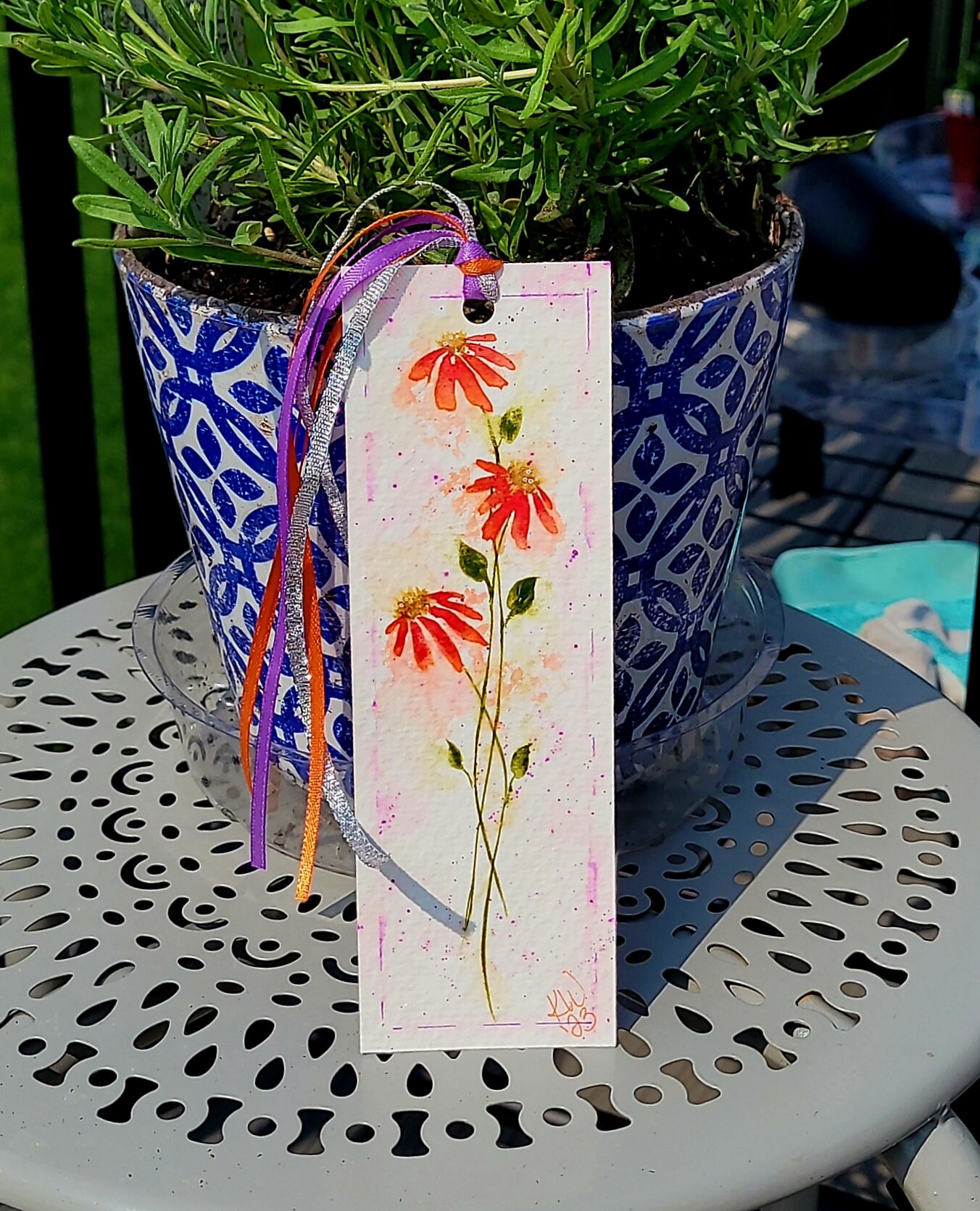 Cute Bookmark Original Watercolor Book Mark With Tassel Hand Painted ...