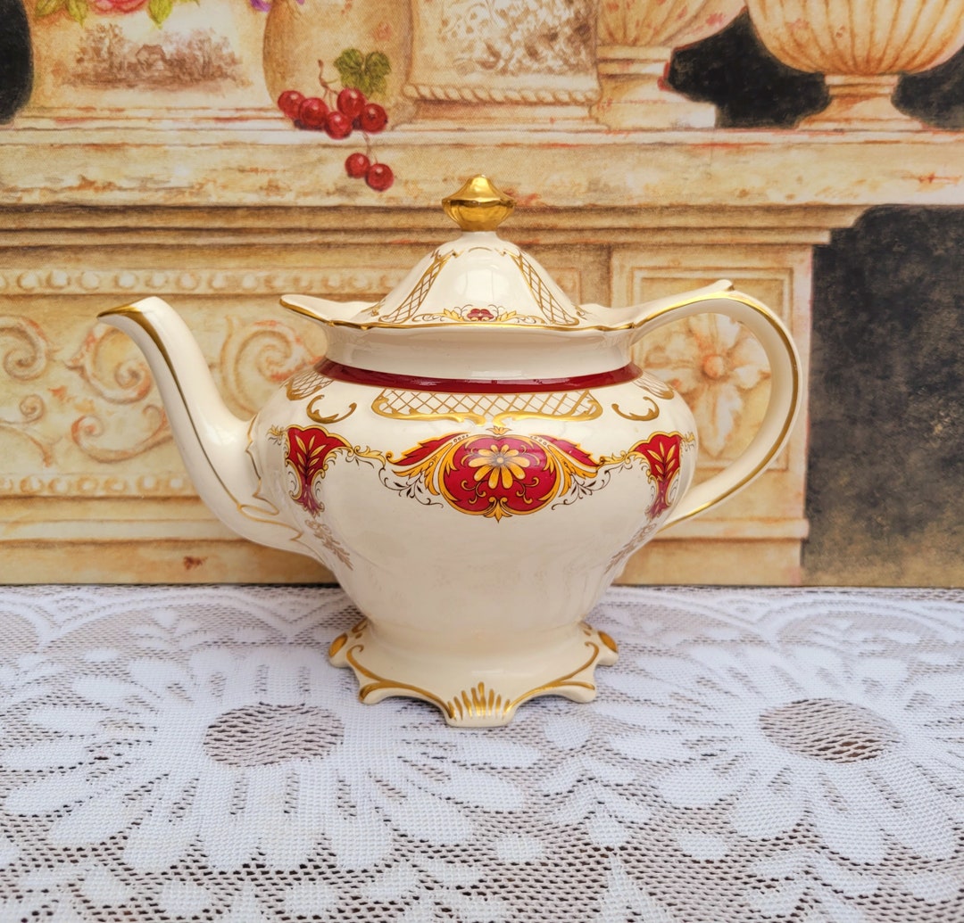 Sadler Vintage Teapot Regency Shape Red & Gold, 4 Cup Teapot, 1930s - Etsy