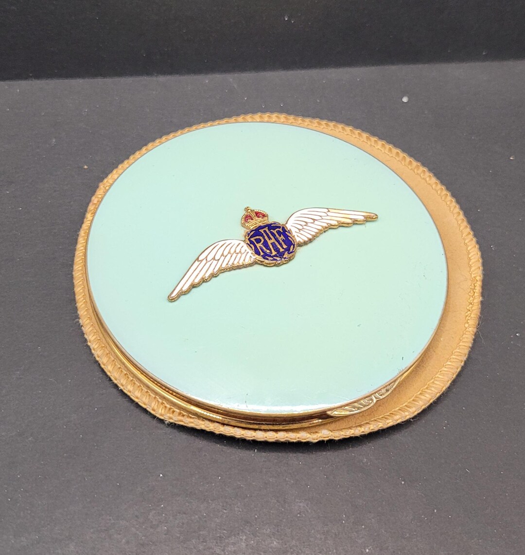 Rare Stratton Powder Compact, 1940s Flat Circular, RAF Sweetheart ...