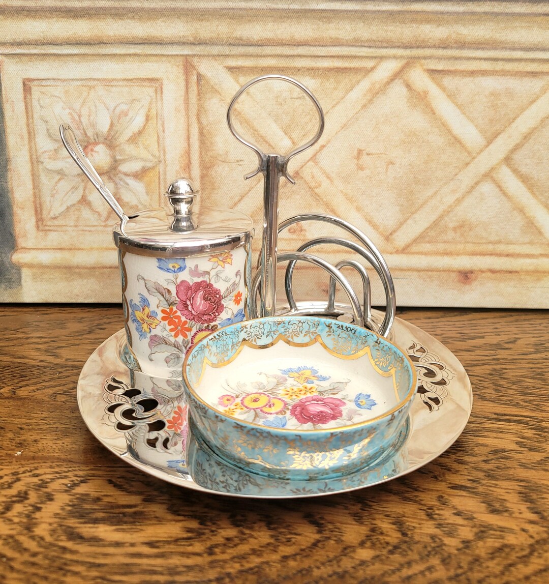 Vintage English Breakfast Set alice Blue Lancaster Sandland, Jam Jar ...