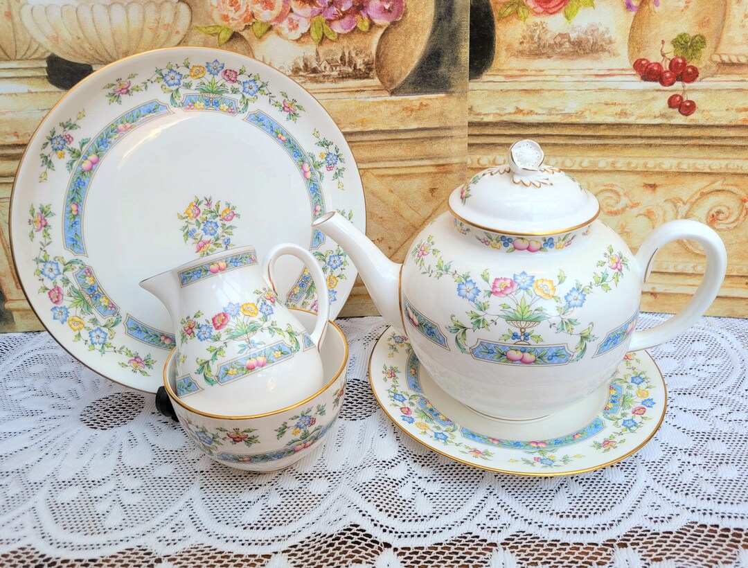 Royal Worcester MAYFIELD Tea Set 5pc, Bone China Teapot, Creamer ...