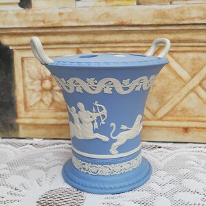 Wedgwood Blue Jasperware Handled Vase With Flower Frog, Centaur Chiron and Achilles, RARE - Etsy