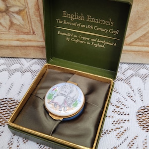 Crummles English Enamels Trinket Box Hippopotanus Mother & Calf, Patch Box, Pill Box Boxed - Etsy