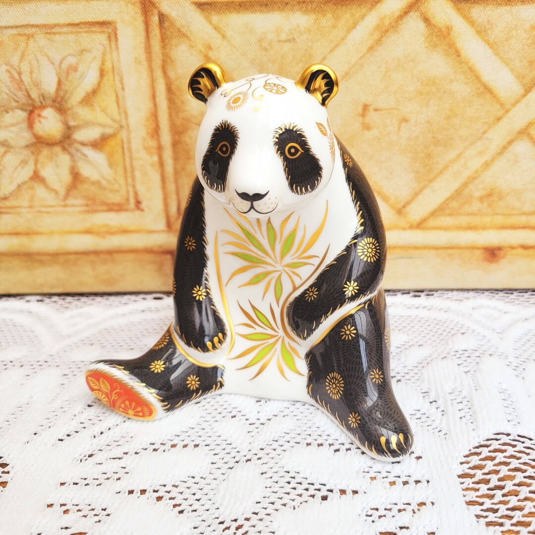 Royal Crown Derby Giant Panda Paperweight, 1st Quality Gold Stopper - Etsy