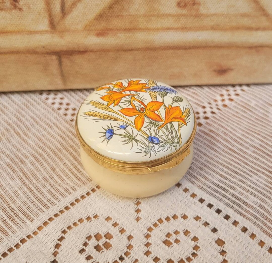 Crummles Enamel Pill Patch Box Cornflower Collectable, Copper - Etsy