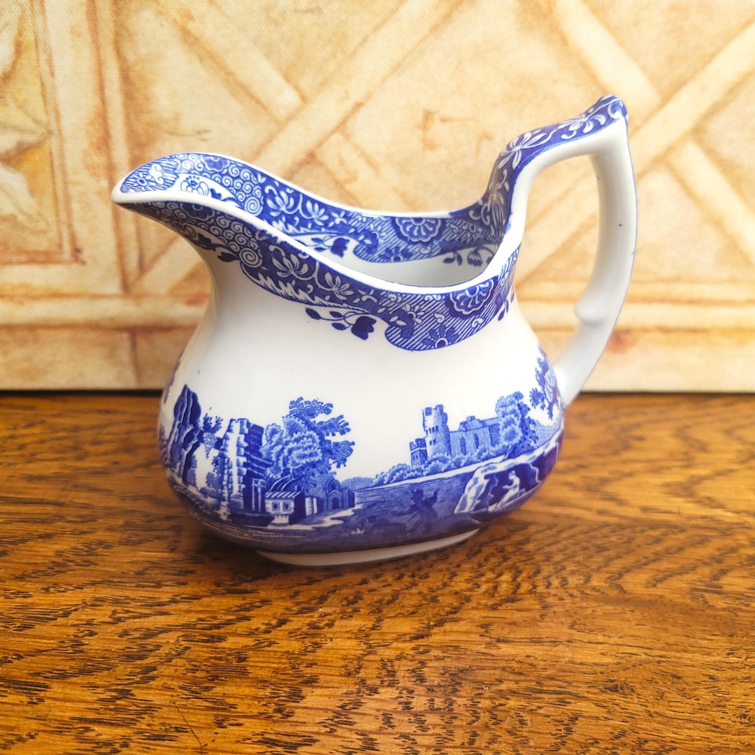 Spode Blue Italian Creamer Jug, Milk Jug, Tea Set Jug Made in England ...