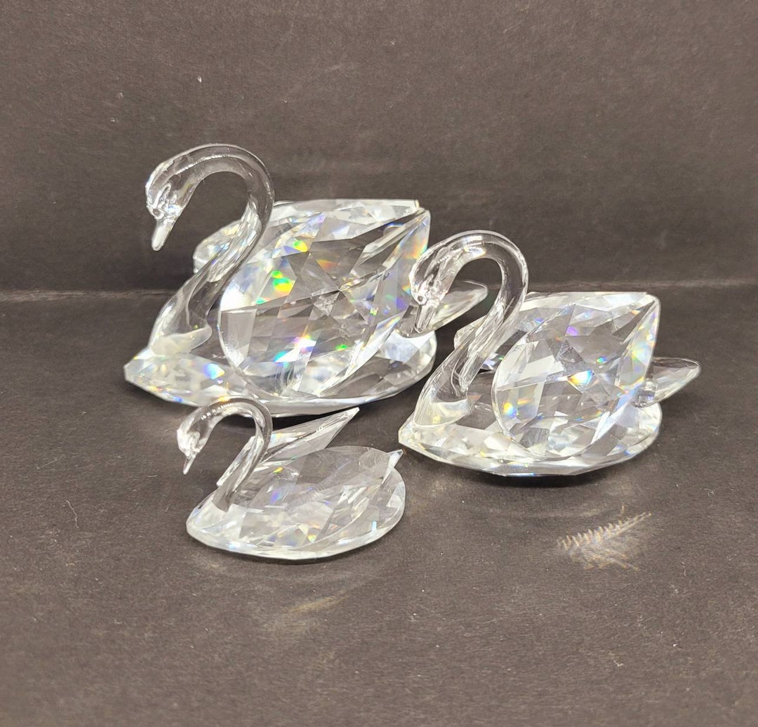 Swarovski Family Set 3 Swans Large Medium Small Beauties of the Lake - Etsy