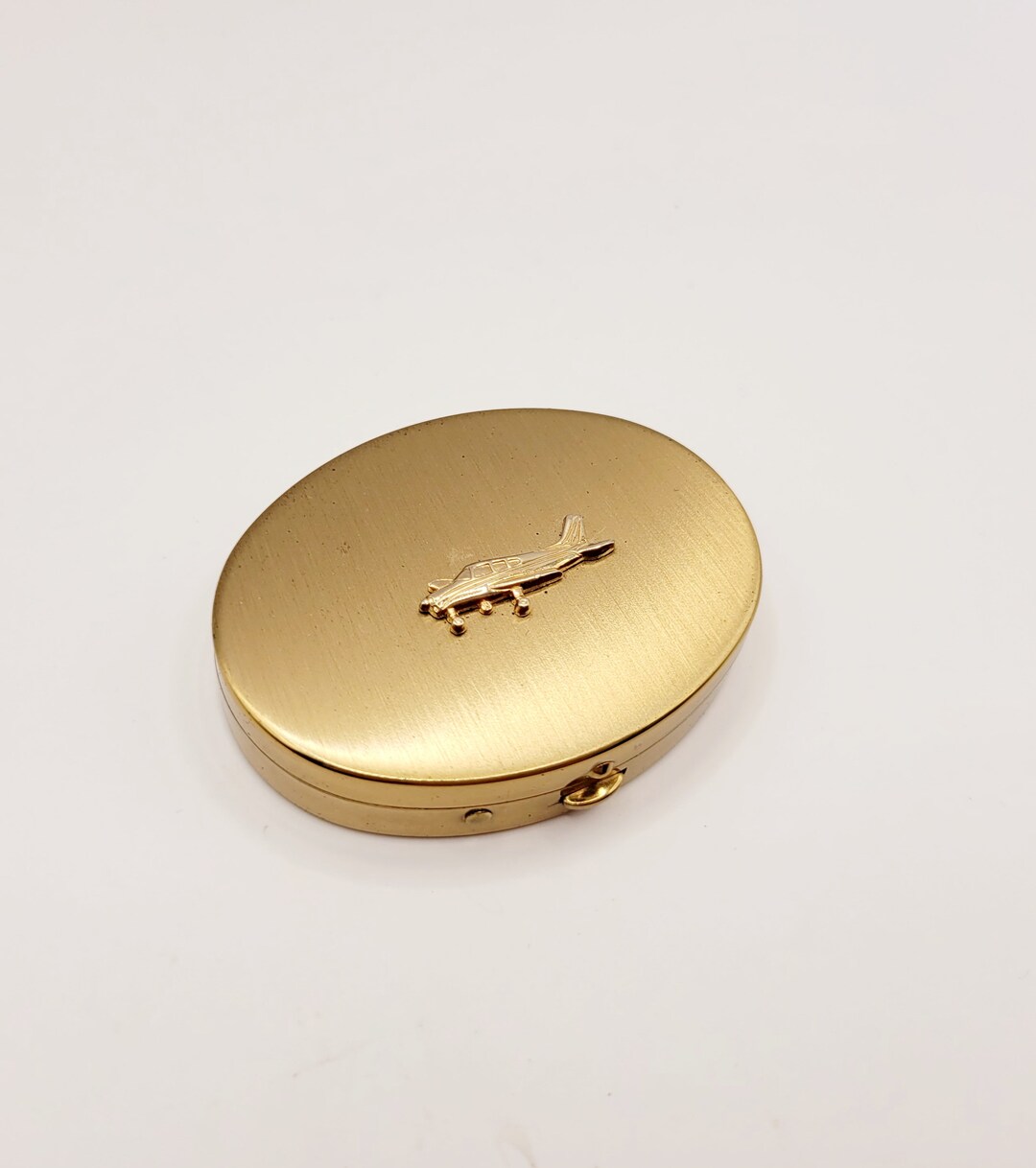 Vintage Small Powder Compact Airplane Gold Oval Case. C1960s Kotler ...