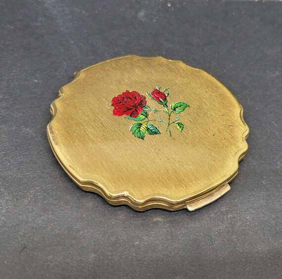 Vintage Stratton Red Rose Powder Compact, Petite Shap… - Gem