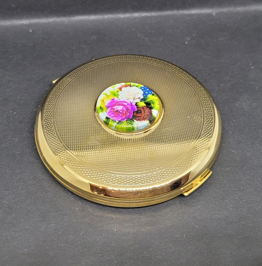 Stratton Unused Powder Compact Carnations, Goldtone Branded Case, NOS ...