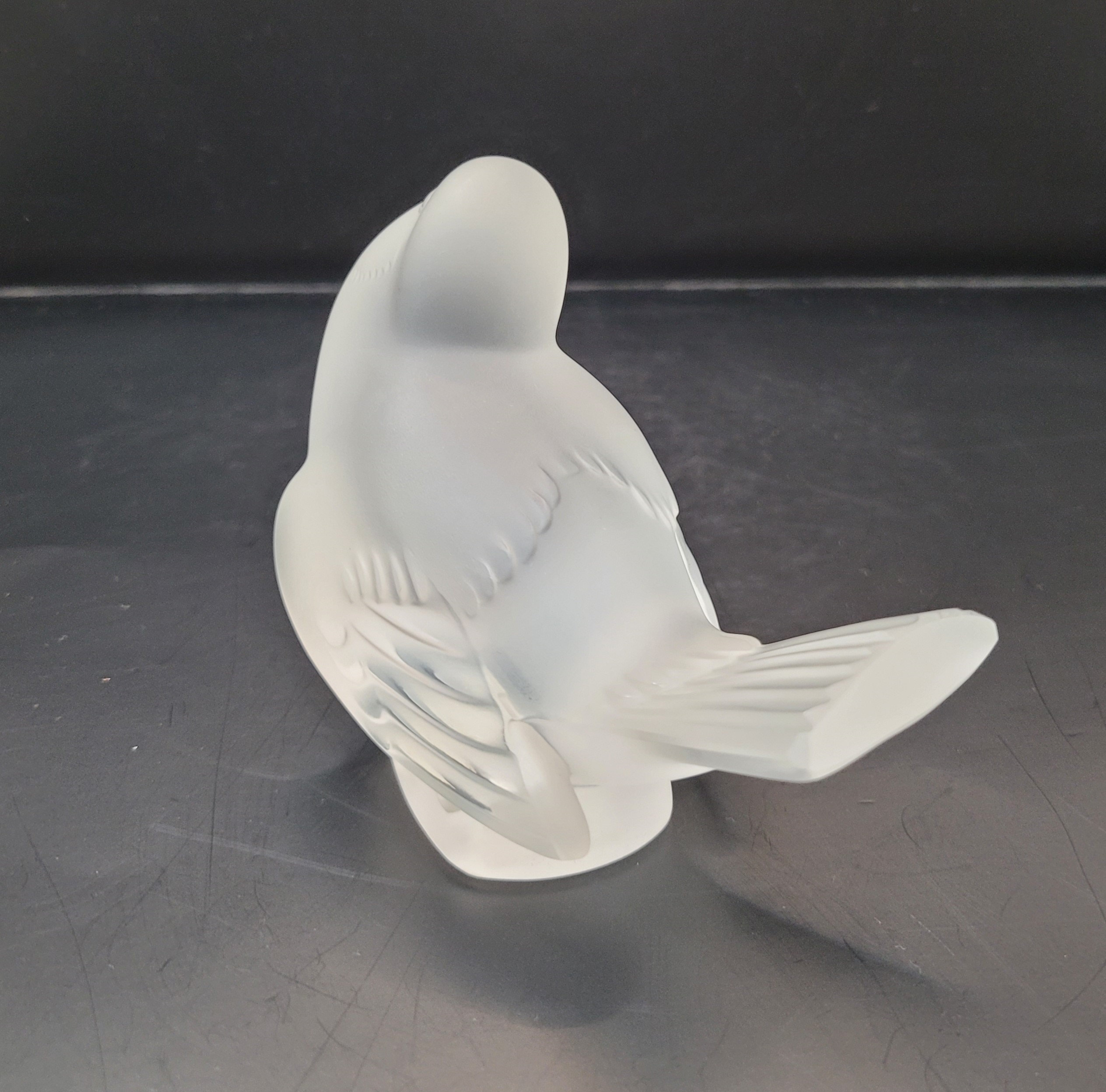 LALIQUE FRANCE Frosted Crystal Bird Sparrow Head up Signed - Etsy