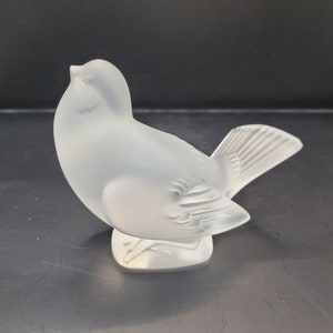 LALIQUE FRANCE Frosted Crystal Bird Sparrow Head up Signed - Etsy