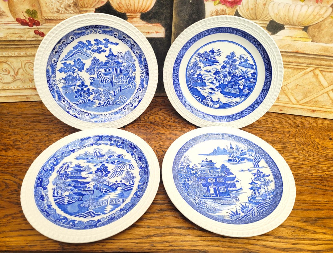 Spode Blue Room Willow Series Set of 4 Dinner Display Plates ...