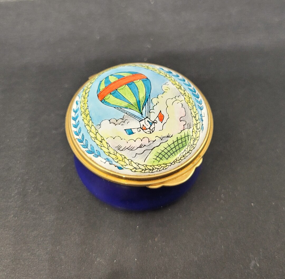 Birmingham Enamel Patch Pill Box British Aerospace Hot Air Balloon ...