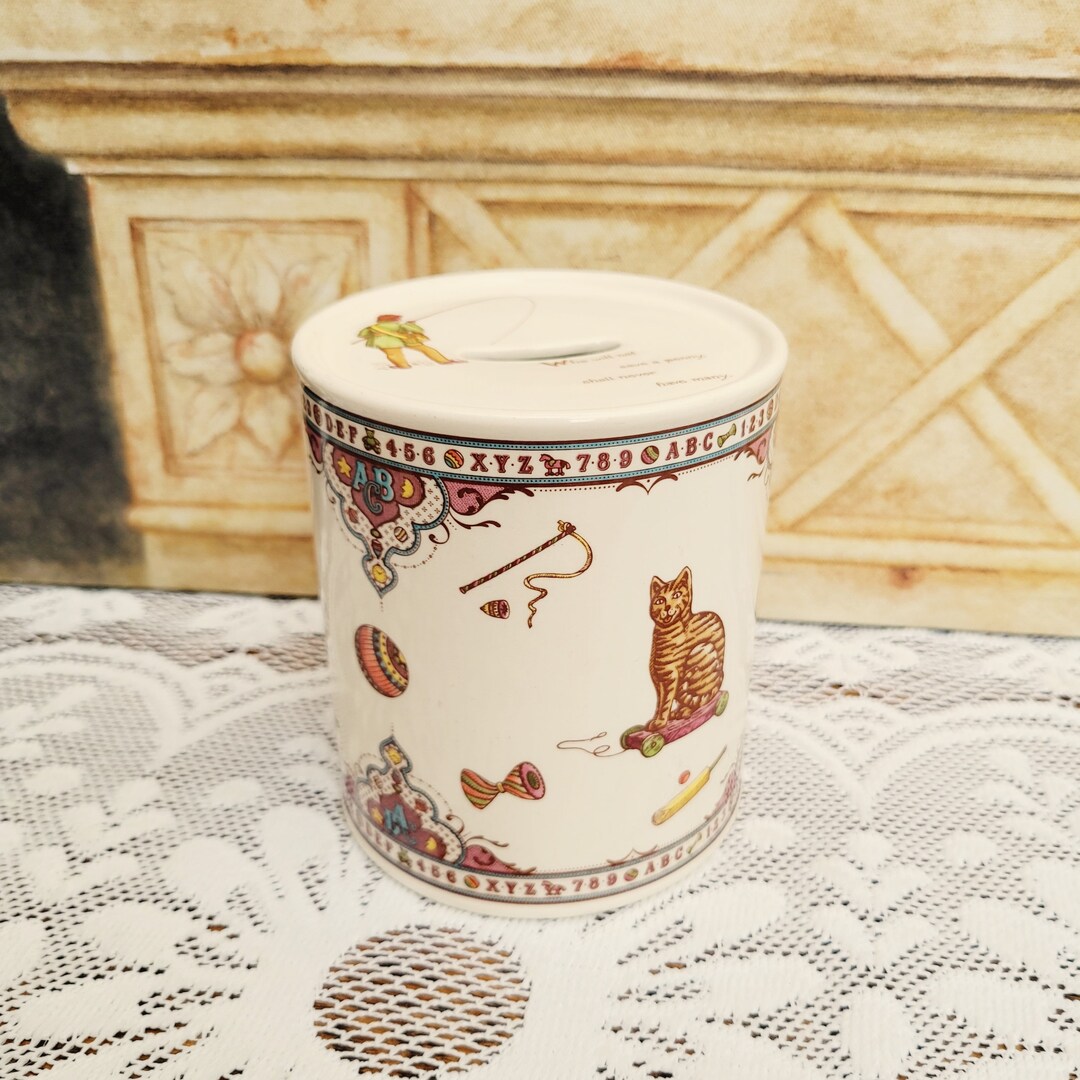 Spode Edwardian Childhood Money Box Piggy Bank, Coloured Version Boxed ...
