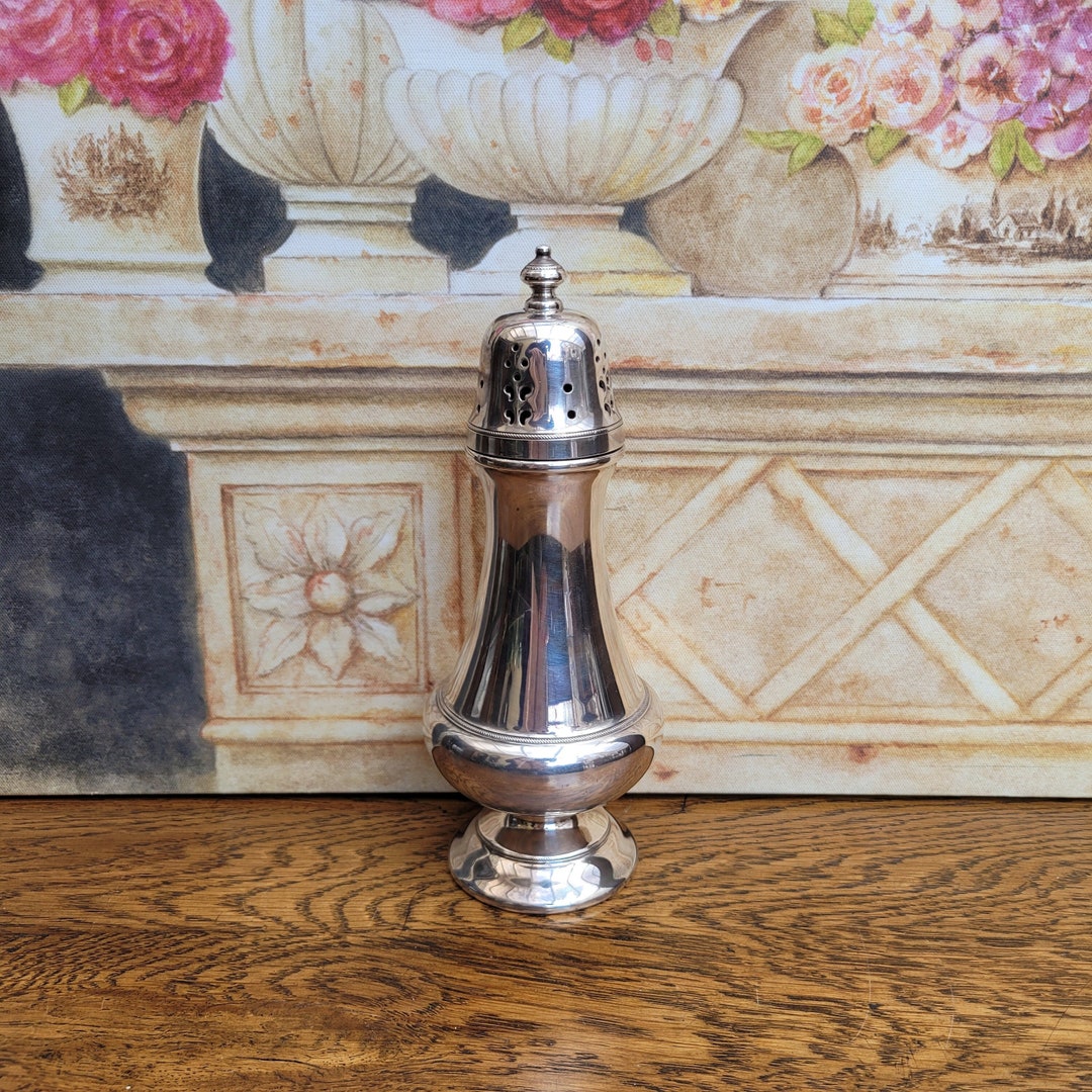 James Dixon Sugar Shaker Muffineer, EPBM Britannia Pewter C1920s ...