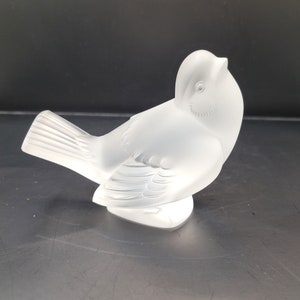 LALIQUE FRANCE Frosted Crystal Bird Sparrow Head up Signed - Etsy