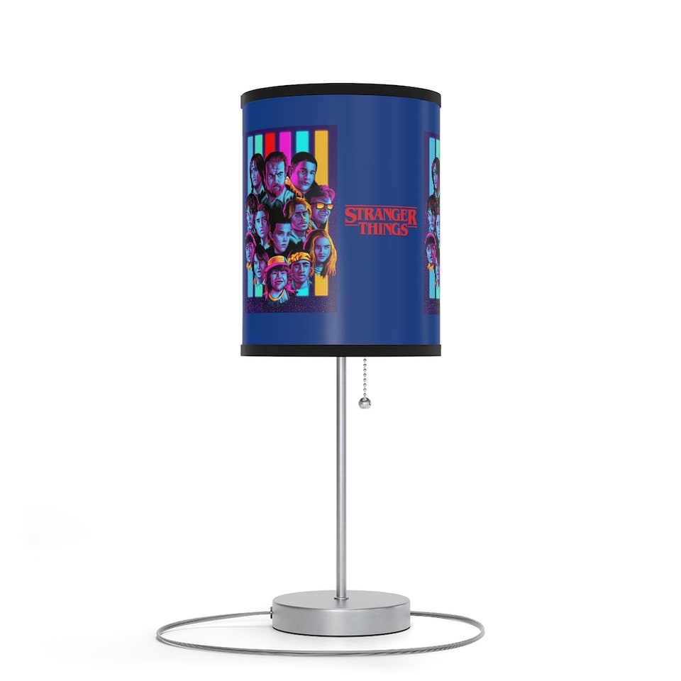 STRANGER THINGS - Lamp on Stand, All Cast, Poster Painted Style Art ...