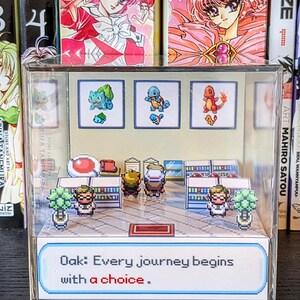 Pokemon Firered Leafgreen Professor Oak Lab 3D Cube Diorama CUSTOMIZE ...