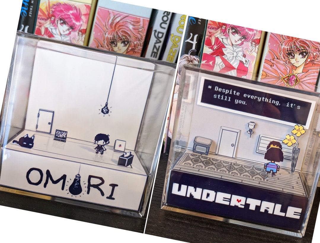 OMORI X UNDERTALE Dual Sided 3D Cube Diorama | White Space | Despite ...