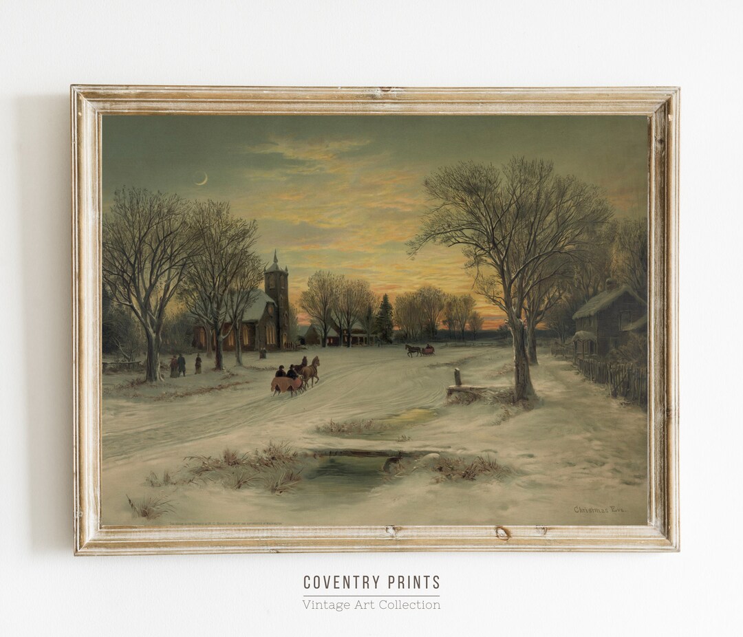 Christmas Eve Sleigh Ride Vintage Art Reproduction PRINTABLE - Etsy