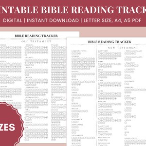 Printable Bible Chapter Reading Tracker Chapter by Chapter - Etsy