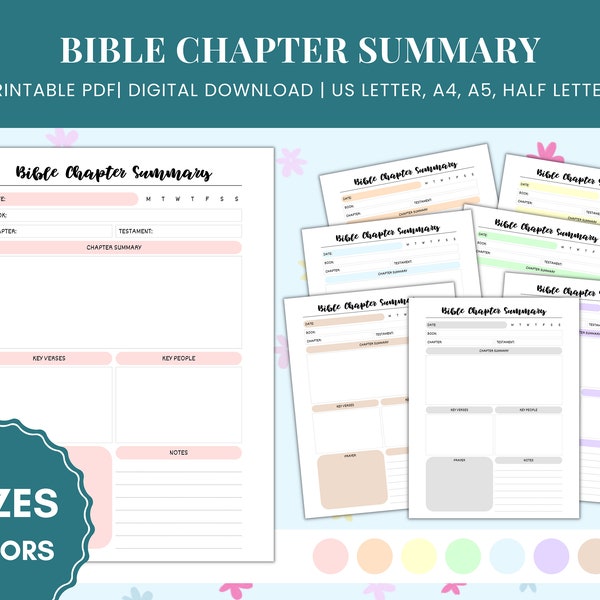 Bible Chapter Notes Printables - Etsy