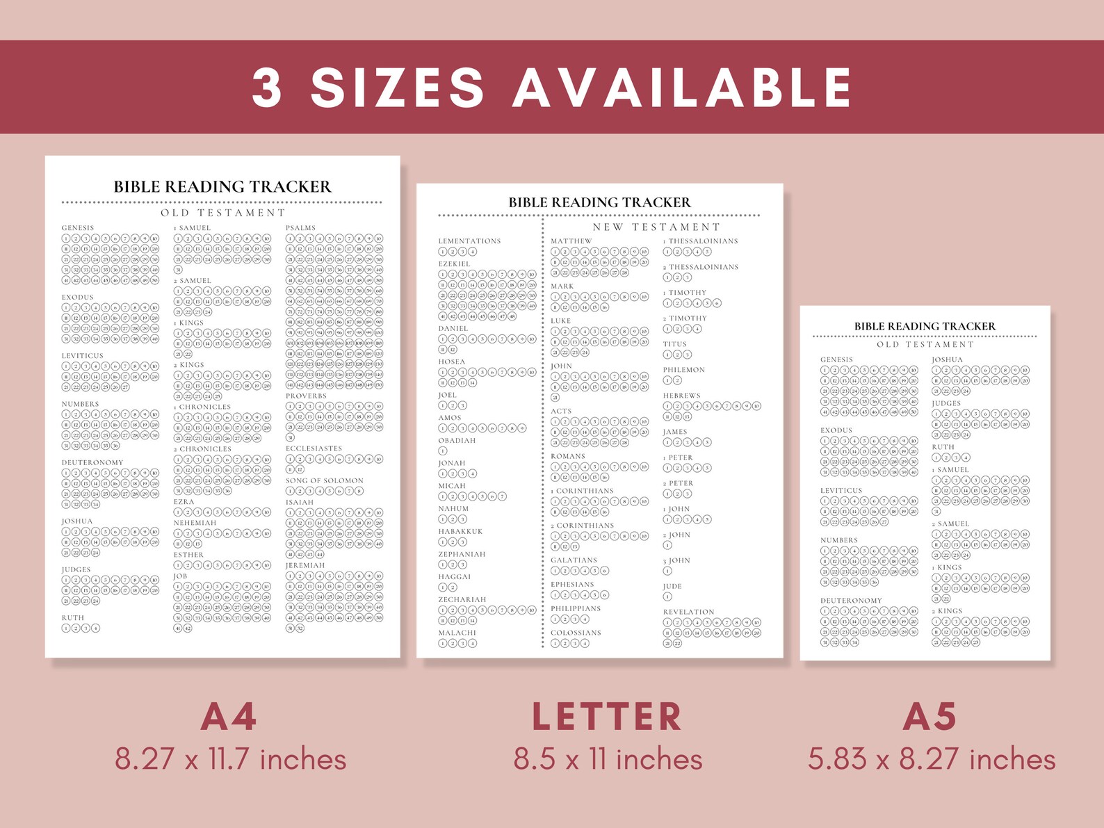 Printable Bible Chapter Reading Tracker Chapter by Chapter - Etsy