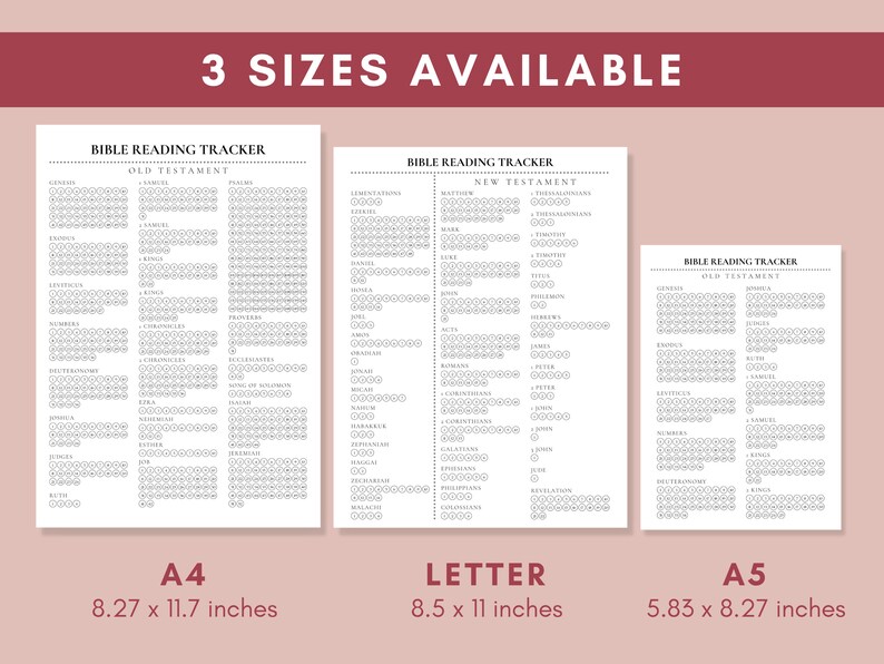 Printable Bible Chapter Reading Tracker Chapter by Chapter Reading Log ...