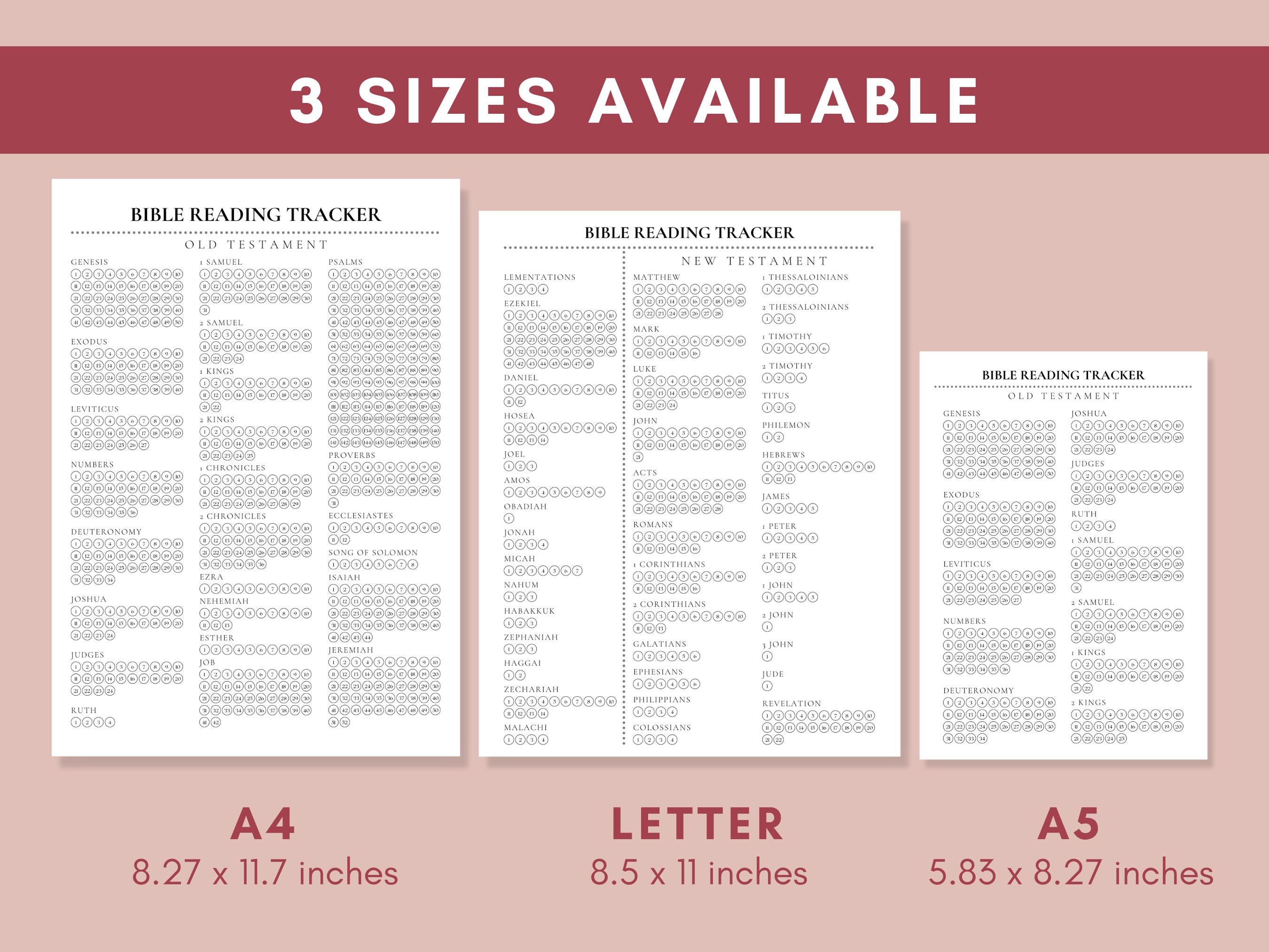Printable Bible Chapter Reading Tracker Chapter by Chapter Reading Log ...