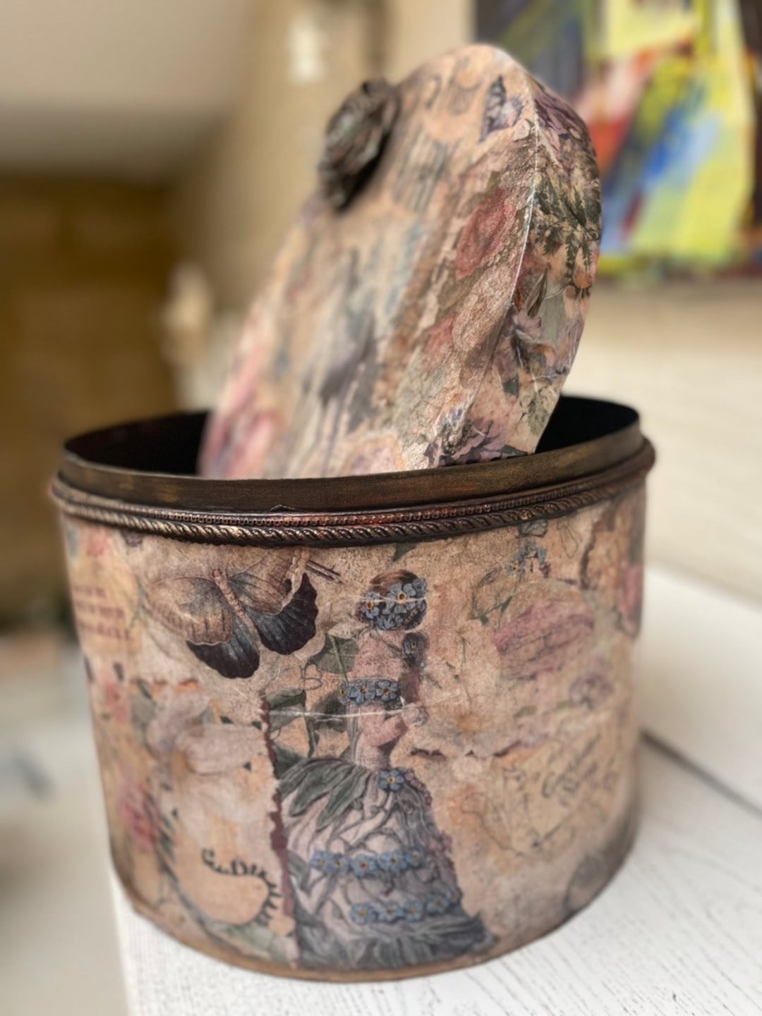 PRE-ORDER - Decoupage Gift Box (extra Large) , Fairyland Decoupage Hat ...