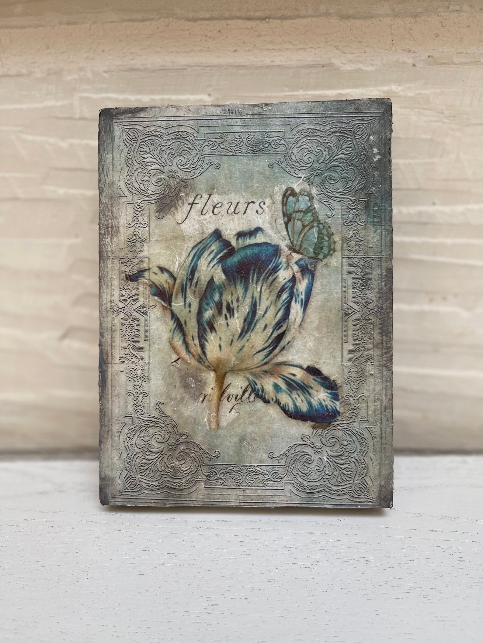 Hand Made Memory Tile blue Wings, Memory Block, Angel Wall Art, Memory ...