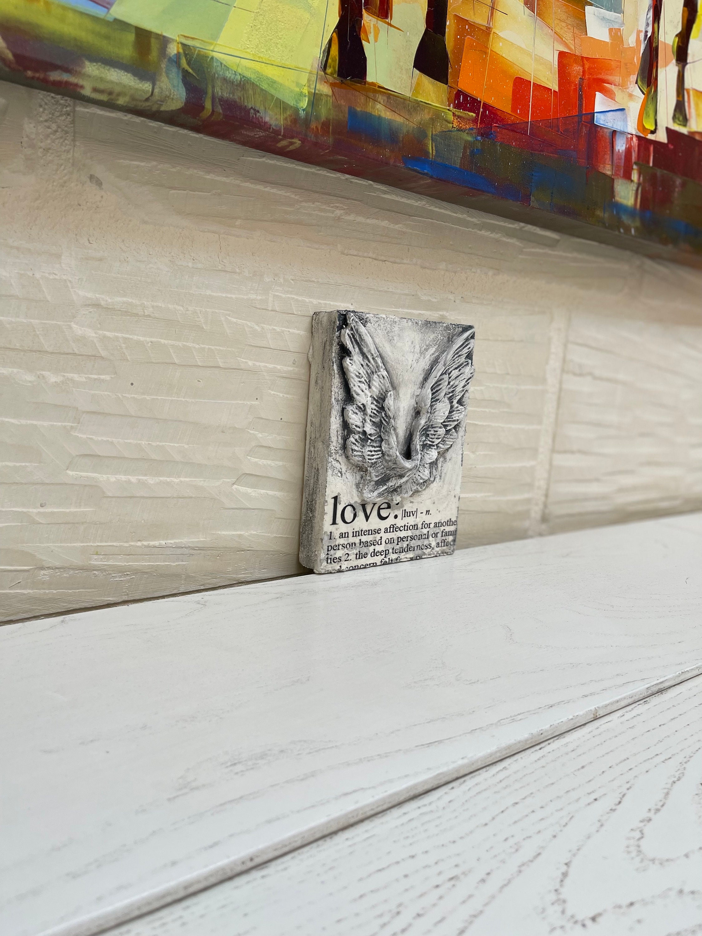 Angel Wings Memory Block– Handmade Wall Art Tile, Sid Dickens Inspired ...