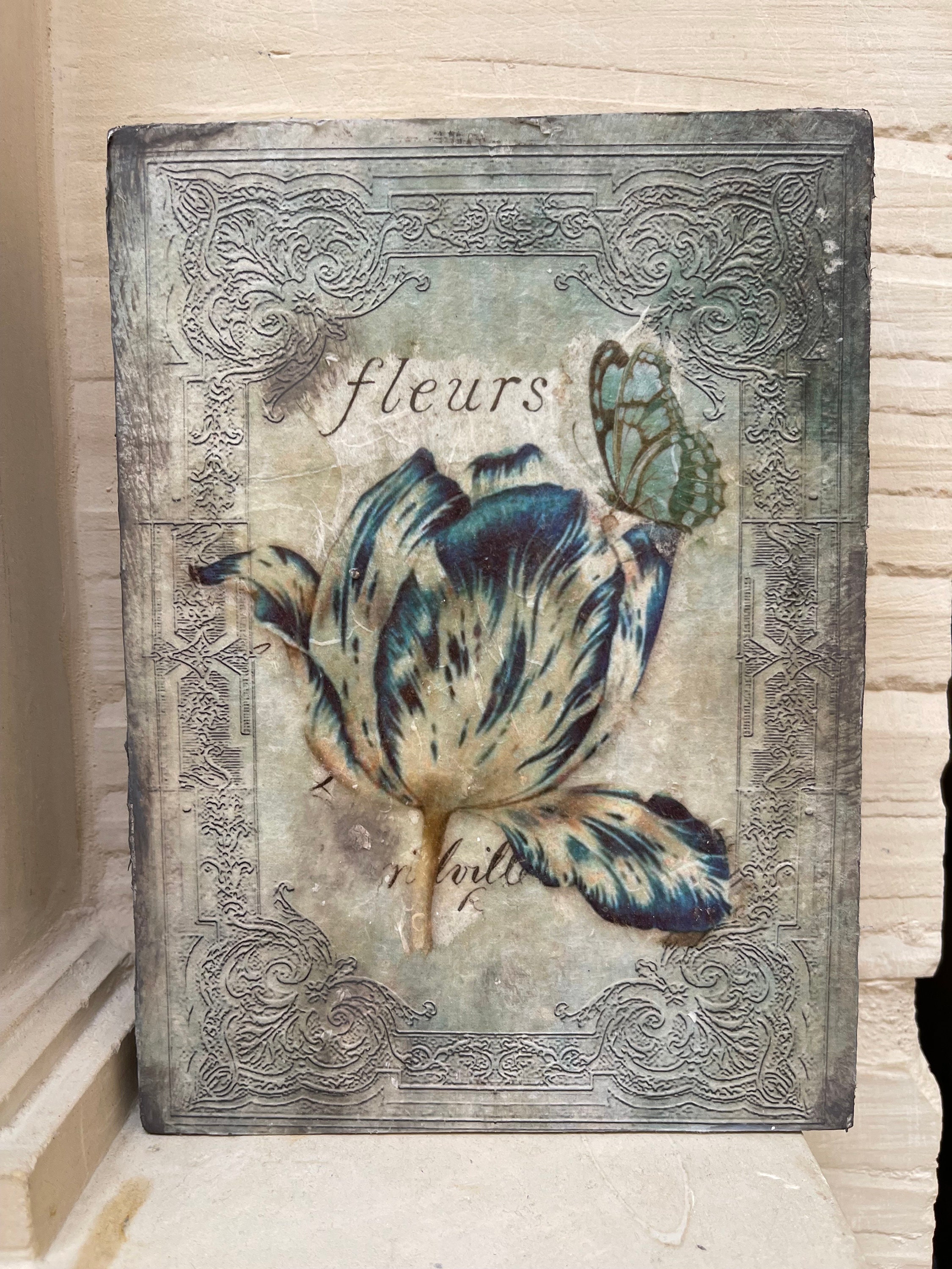 Hand Made Memory Tile blue Wings, Memory Block, Angel Wall Art, Memory ...